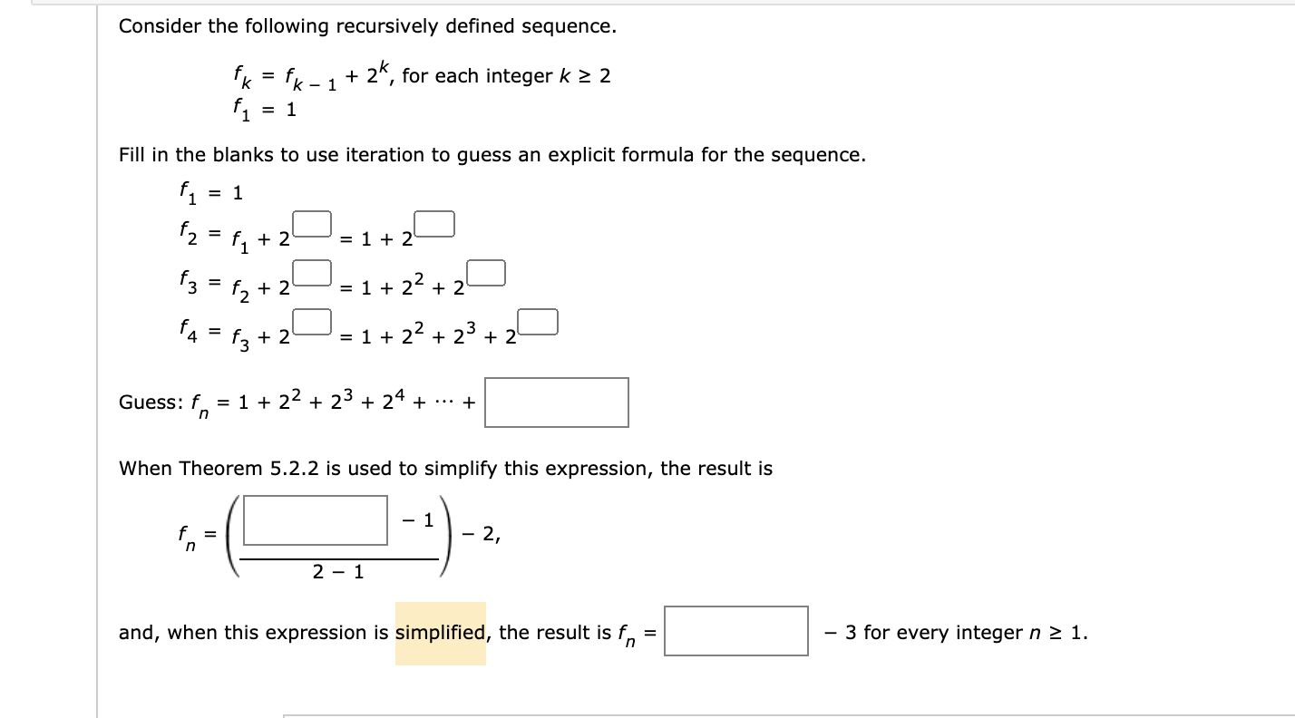 Solved Consider The Following Recursively Defined 