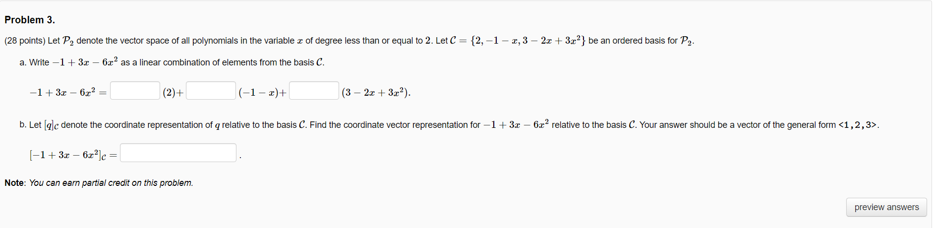 Solved Problem 3. (28 points) Let P, denote the vector space | Chegg.com
