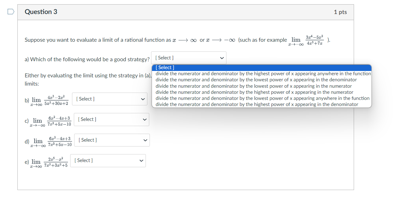 Solved Suppose you want to evaluate a limit of a rational | Chegg.com