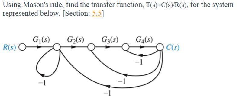 Solved Using Mason's rule, find the transfer function, | Chegg.com