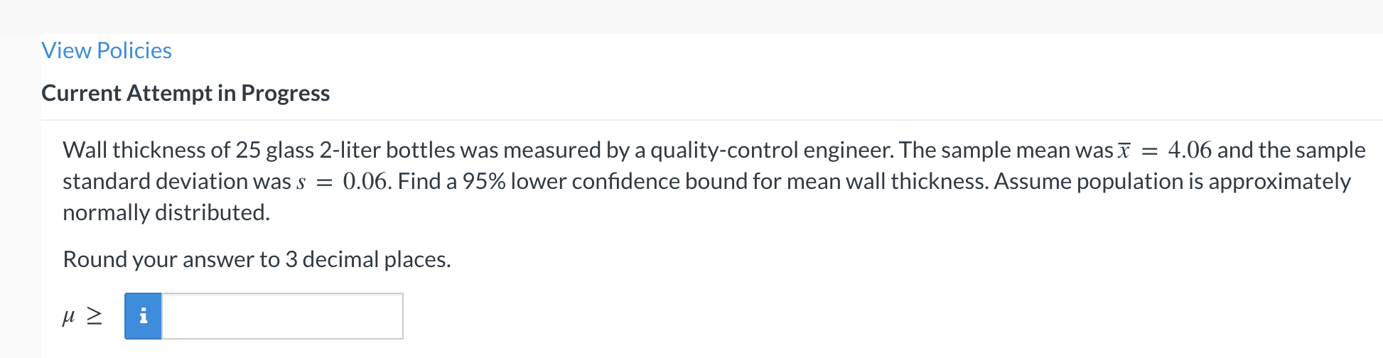 Solved View Policies Current Attempt in Progress Wall | Chegg.com