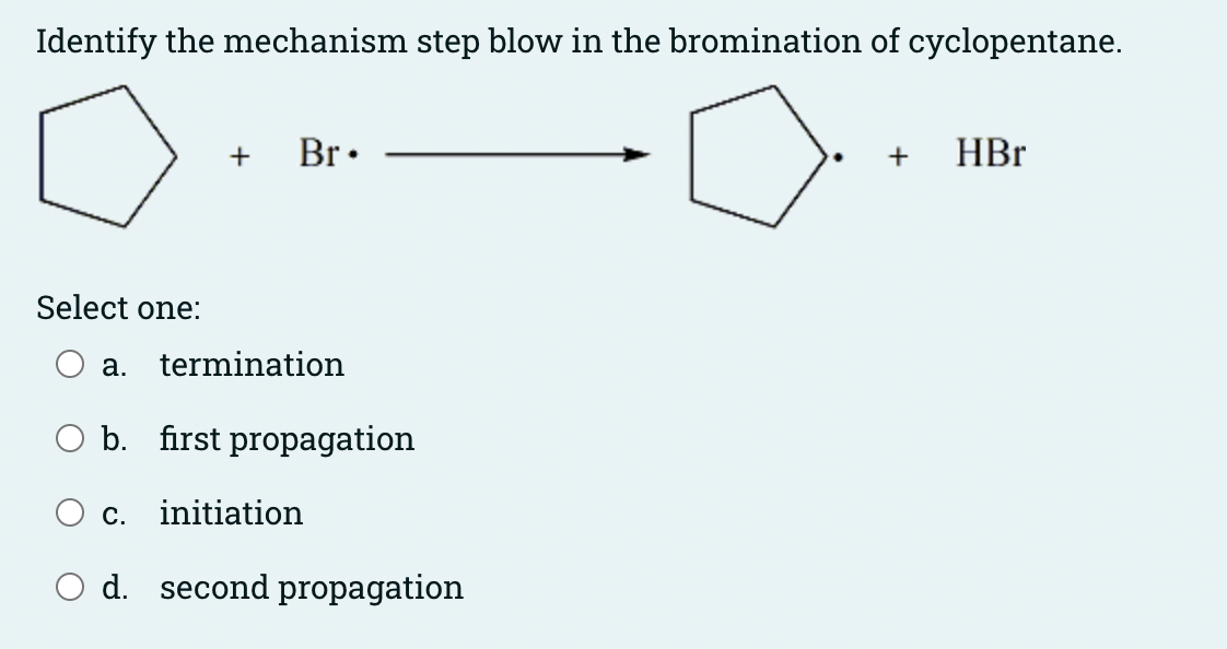 Solved Identify the mechanism step blow in the bromination | Chegg.com