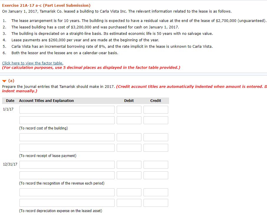 Solved Exercise 21A-17 a-c (Part Level Submission) On | Chegg.com
