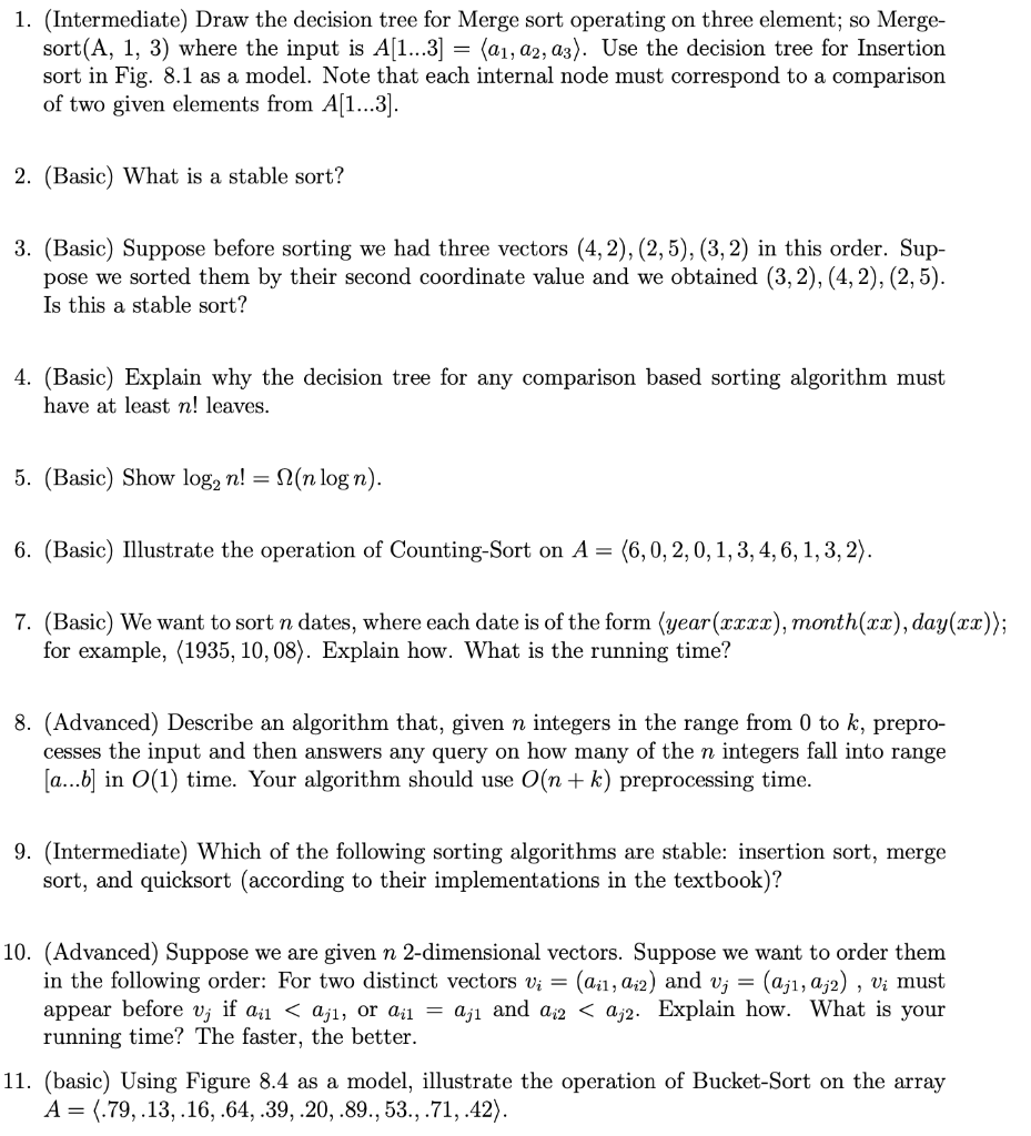 Solved 1. (Intermediate) Draw the decision tree for Merge | Chegg.com