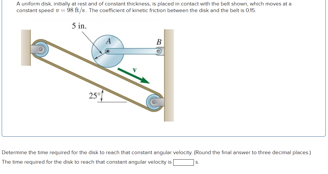 Solved A uniform disk, initially at rest and of constant | Chegg.com