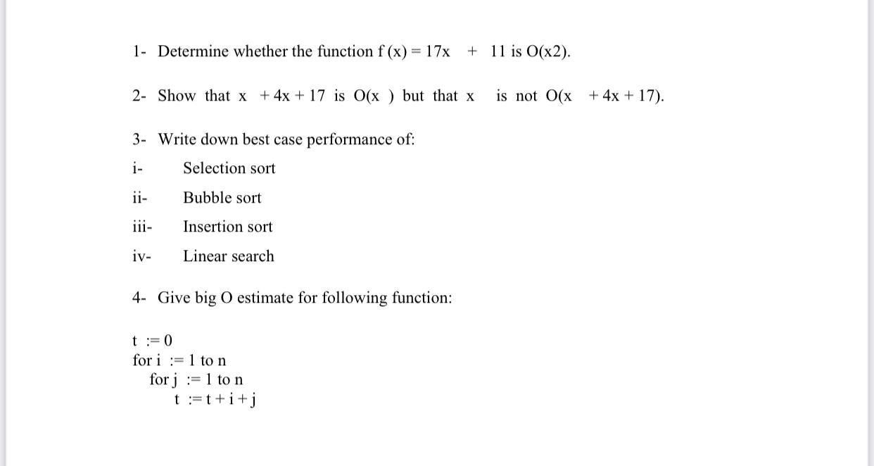 Solved 1- Determine whether the function f(x)=17x+11 is | Chegg.com