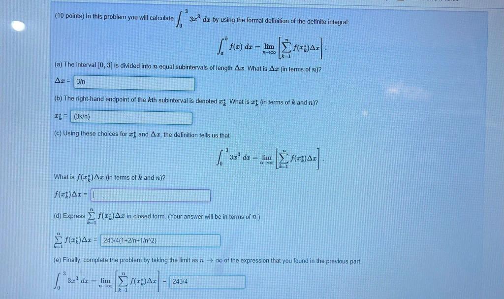 Solved (10 points) In this problem you will calculate 3r da | Chegg.com