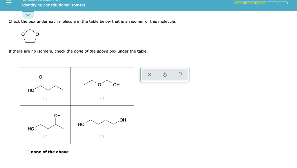 Solved Identifying constitutional isomers Check the box | Chegg.com