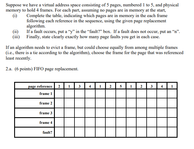 Solved Suppose we have a virtual address space consisting of | Chegg.com