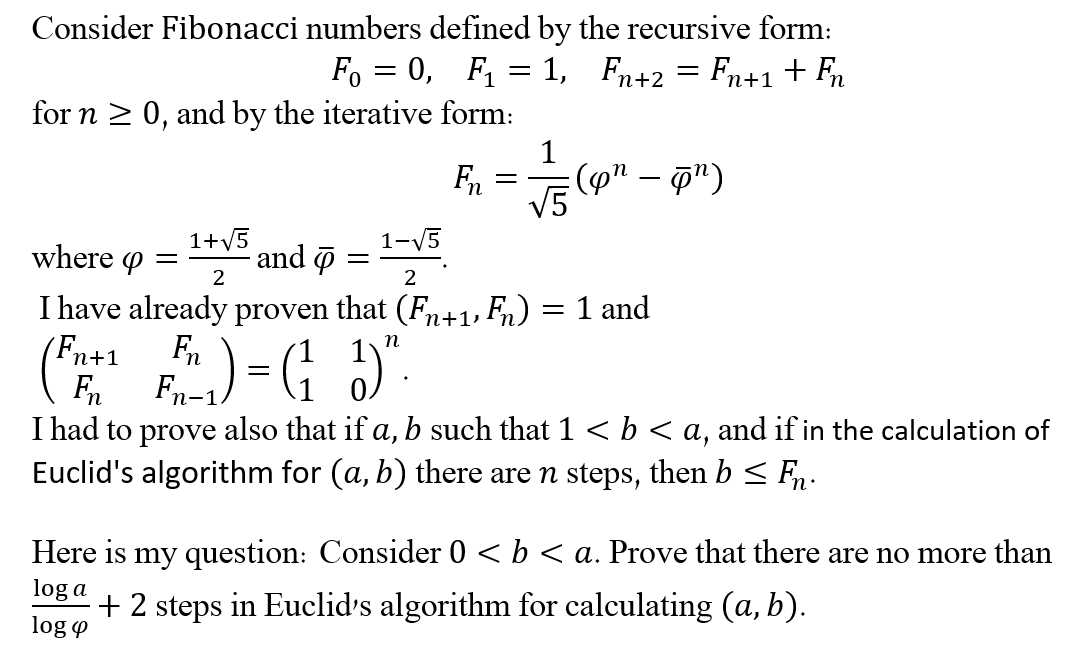 Solved Consider Fibonacci numbers defined by the recursive | Chegg.com