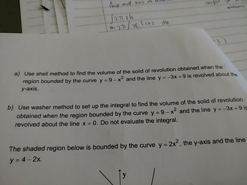 Solved a) Use shell method to find the volume of the solid | Chegg.com