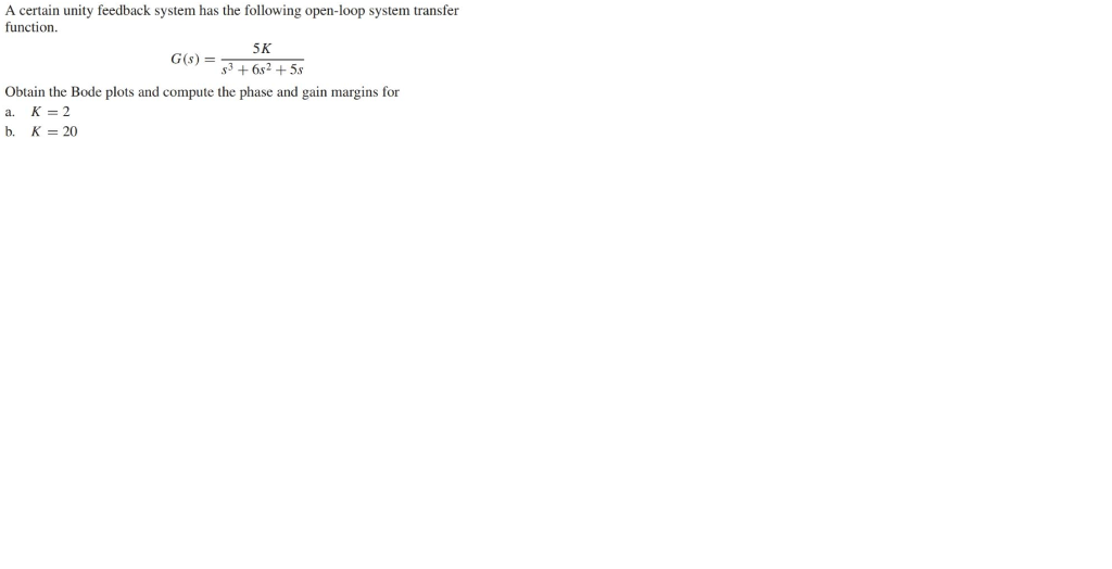 Solved A certain unity feedback system has the following | Chegg.com