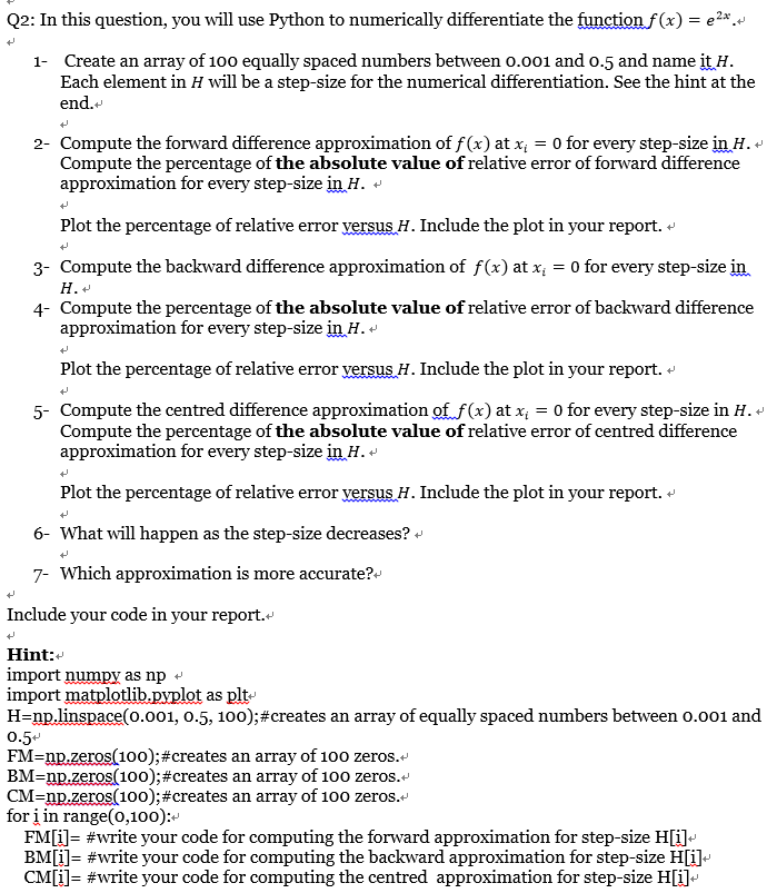 Q2: In this question, you will use Python to | Chegg.com