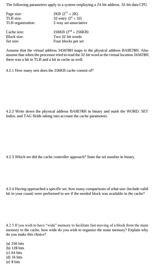 Solved The following parameters apply to a system employing | Chegg.com