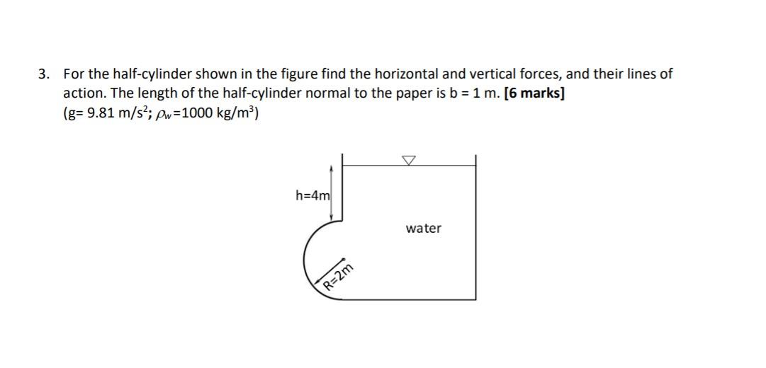 Solved 3. For the half-cylinder shown in the figure find the | Chegg.com