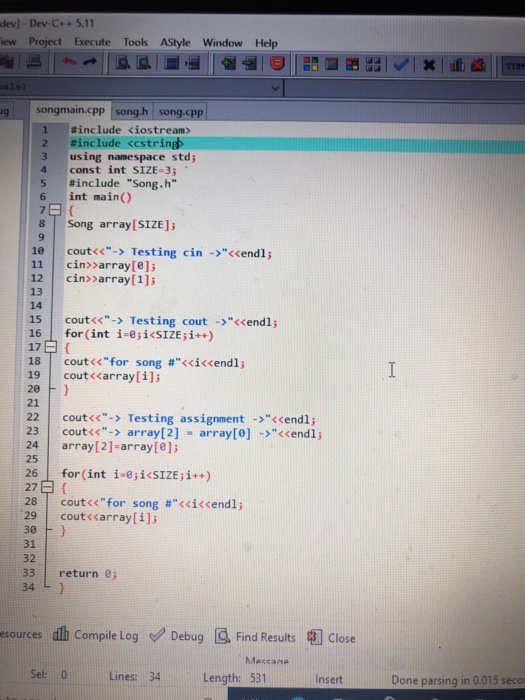 Solved I have 3 class files. Songmain.cpp, song.cpp , and | Chegg.com