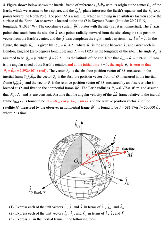 Solved 4. Figure shown below shows the inertial frame of | Chegg.com