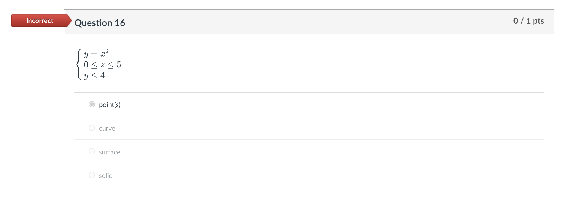 Solved Determine if the solution set would be visualized as | Chegg.com