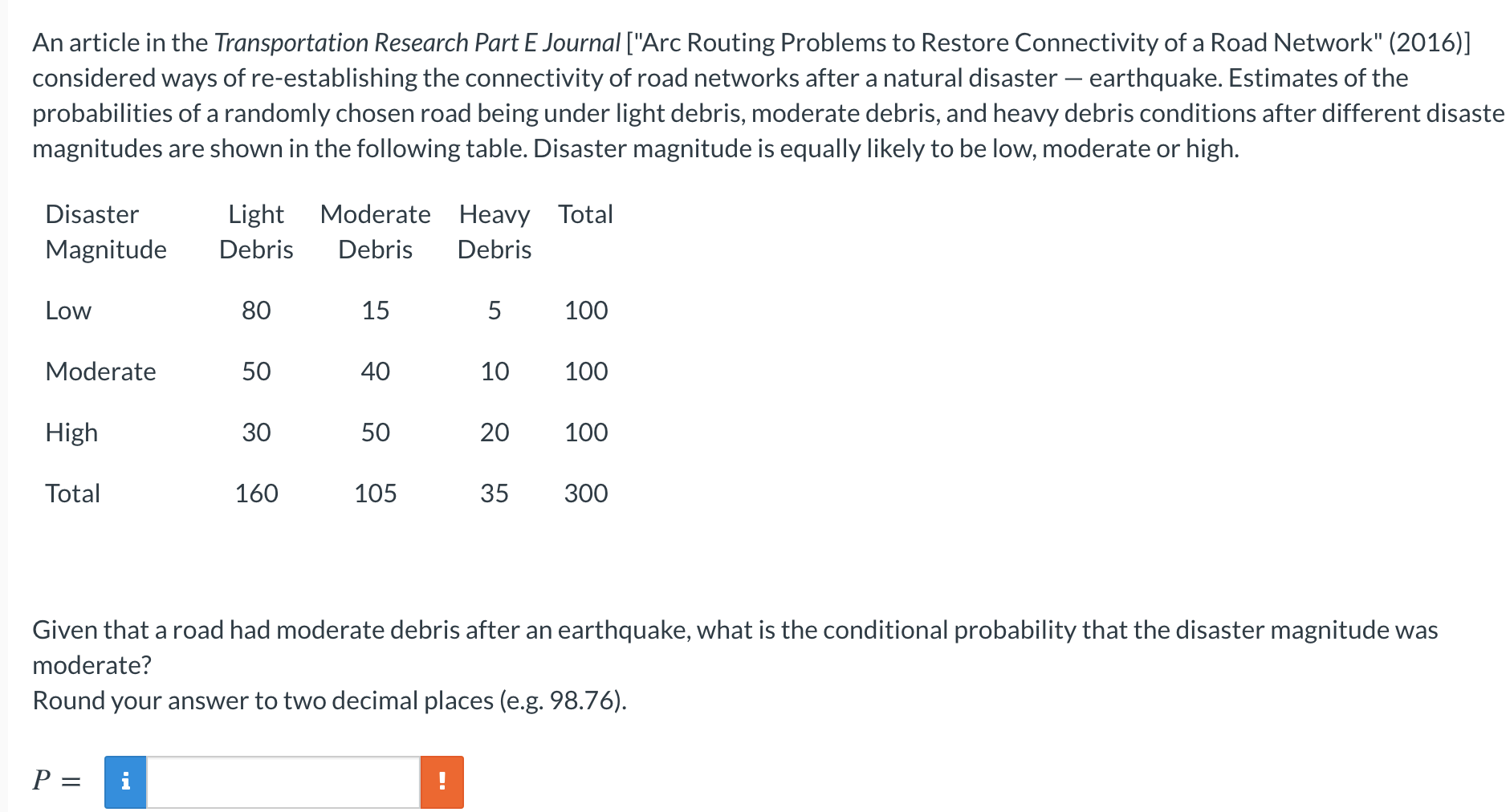 Solved An article in the Transportation Research Part E | Chegg.com