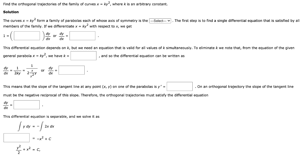Solved Find the orthogonal trajectories of the family of | Chegg.com
