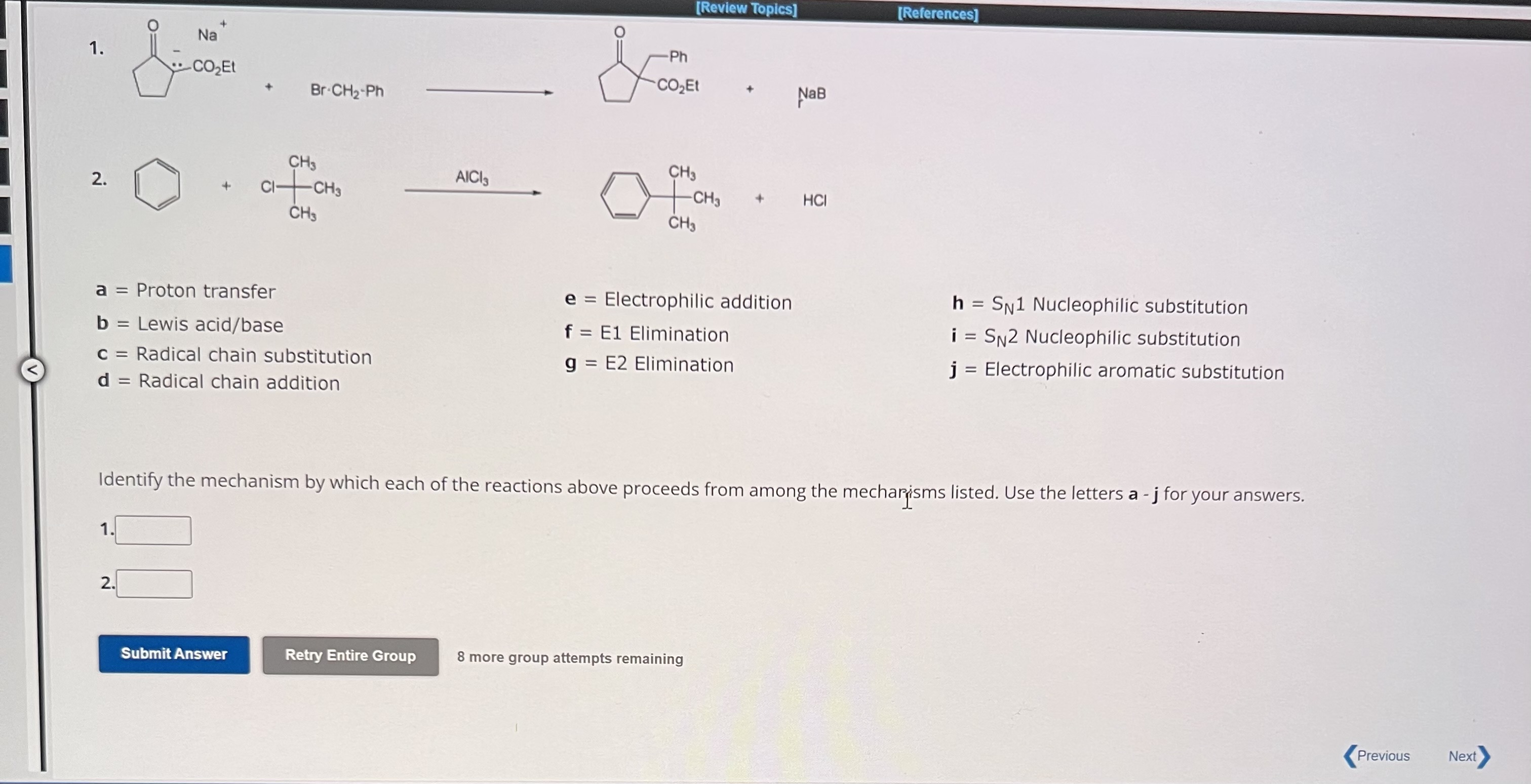 Solved 2. a= Proton transfer b= Lewis acid/base c= Radical | Chegg.com