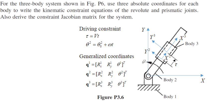 Solved For the three-body system shown in Fig. P6, use three | Chegg.com