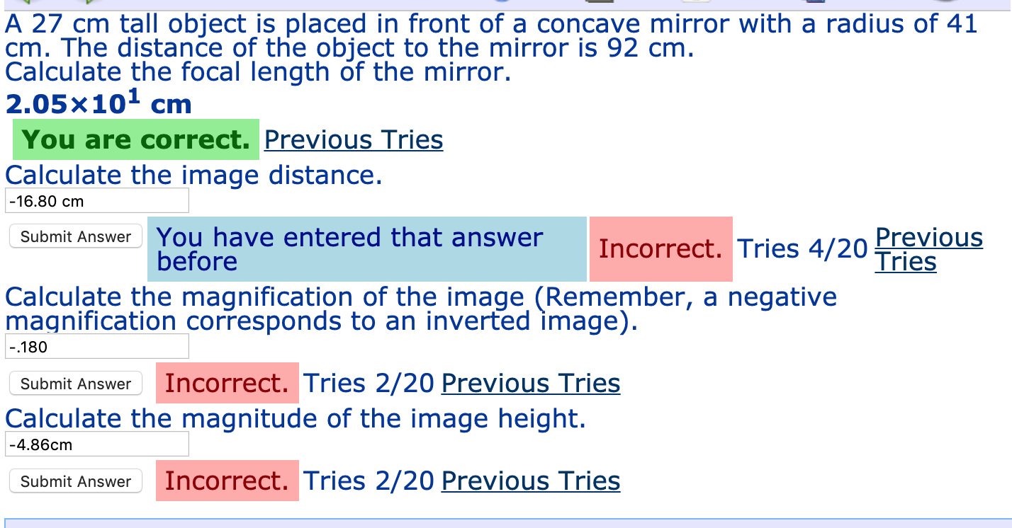Solved A 27 cm tall object is placed in front of a concave | Chegg.com