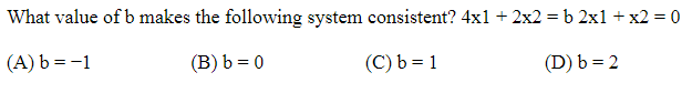 Solved What value of b makes the following system | Chegg.com