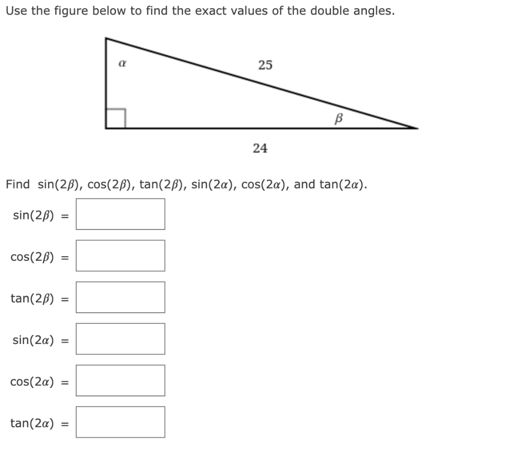 Solved Use the figure below to find the exact values of the | Chegg.com