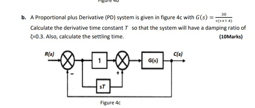 Solved 30 b. A Proportional plus Derivative (PD) system is | Chegg.com
