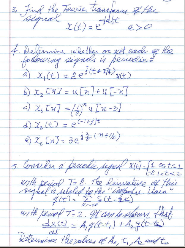 Solved sipnal x(t)=e−∣d∣tε>0 6. Determine whether or wot | Chegg.com