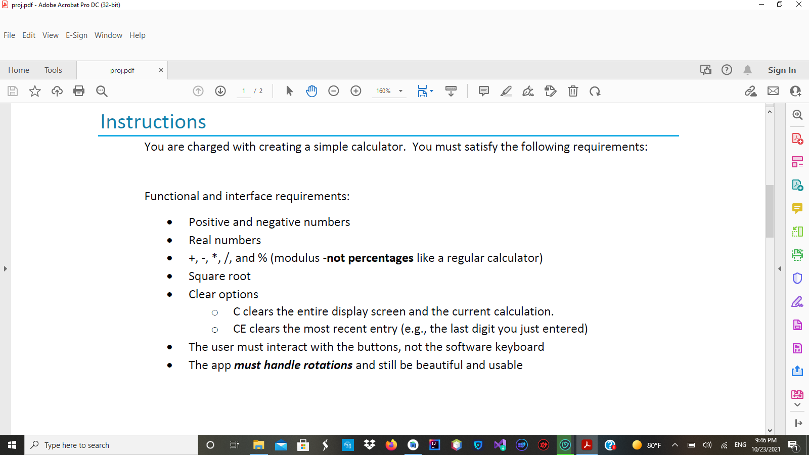 A proj.pdf - Adobe Acrobat Pro DC (32-bit) - T х X | Chegg.com
