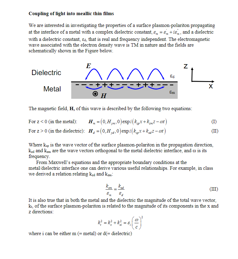 Solved 1) Show that the dispersion relation for the surface | Chegg.com