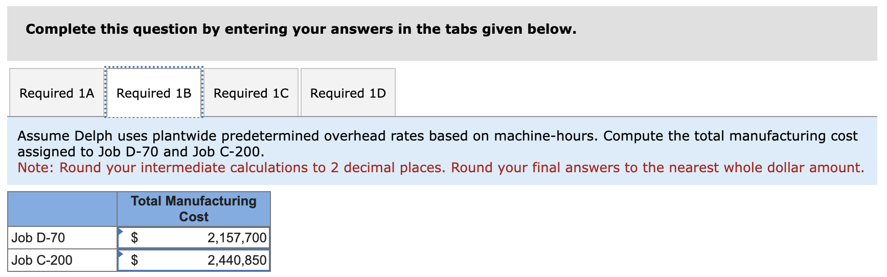 Solved Required: 1. Assume Delph uses plantwide | Chegg.com