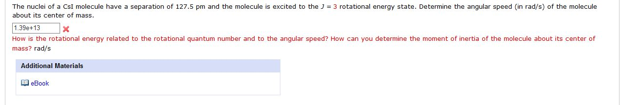 Solved The nuclei of a Csi molecule have a separation of | Chegg.com