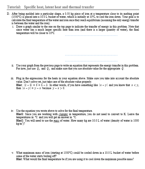 Solved Tutorial: Specific heat, latent heat and thermal | Chegg.com