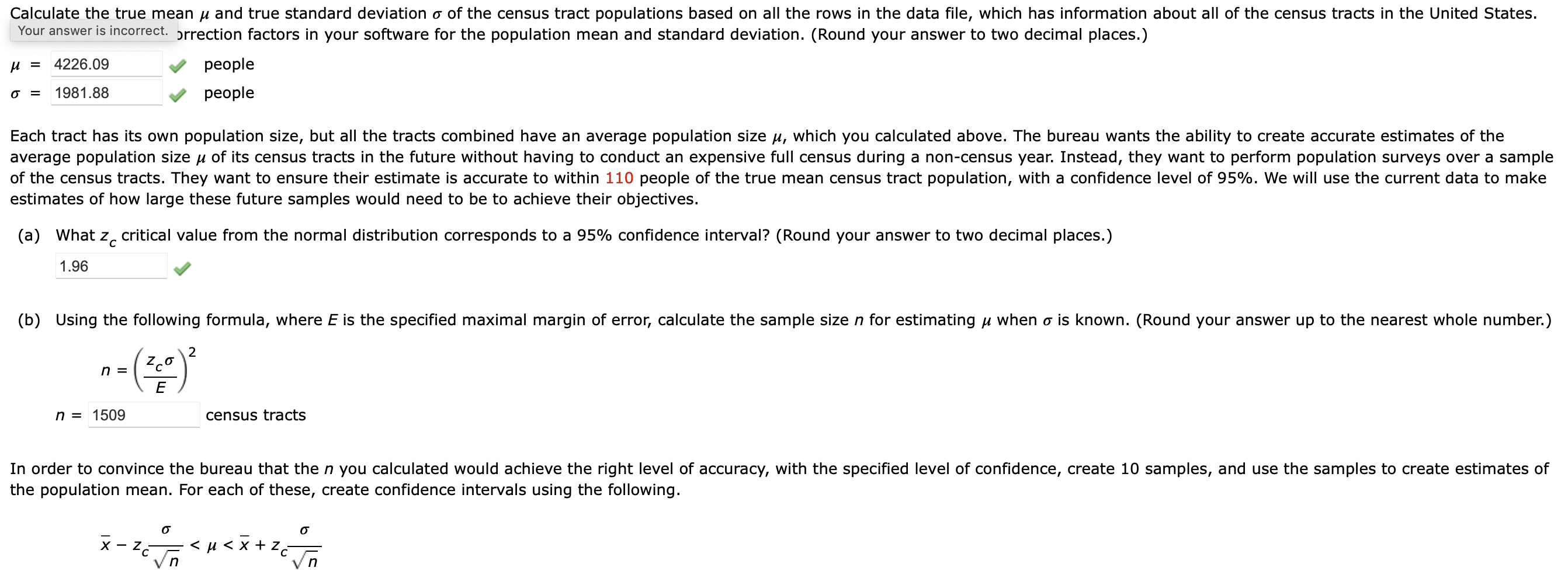 Solved Your answer is incorrect. orrection factors in your | Chegg.com