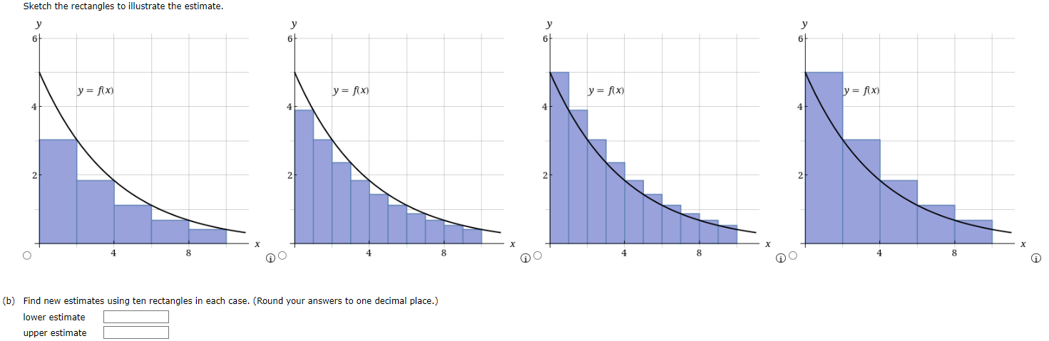 Solved Unless specified, all approximating rectangles are | Chegg.com Solved Unless specified, all approximating rectangles are | Chegg.com