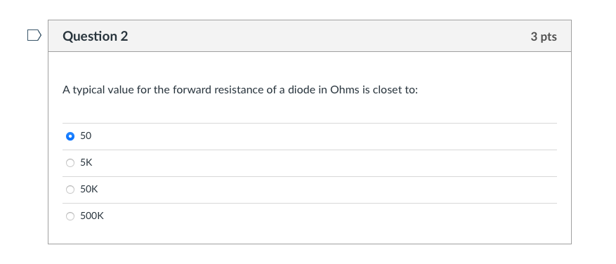 Solved A typical value for the forward resistance of a diode | Chegg.com