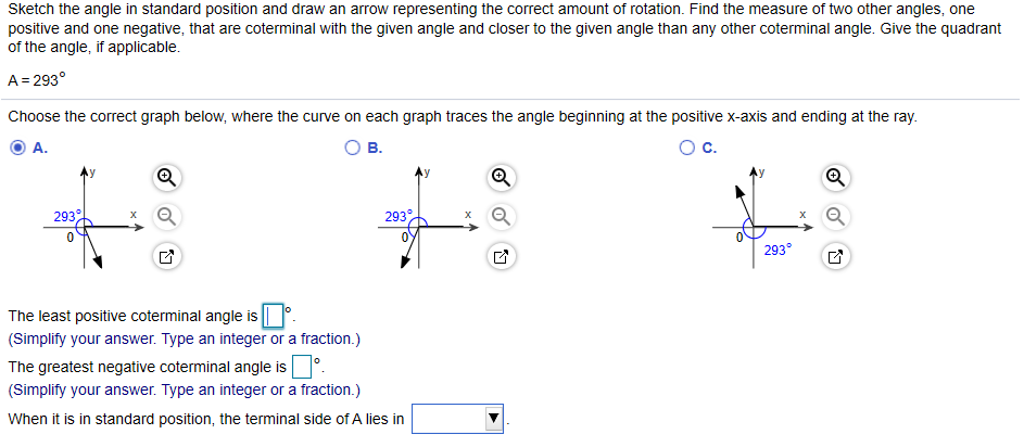 Solved Sketch the angle in standard position and draw an | Chegg.com