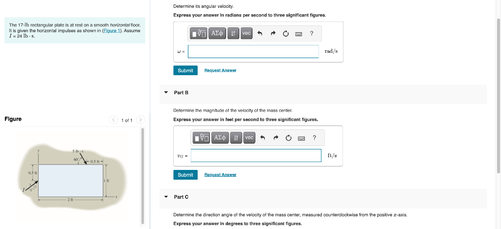 Determine its angular velocity. Express your answer | Chegg.com