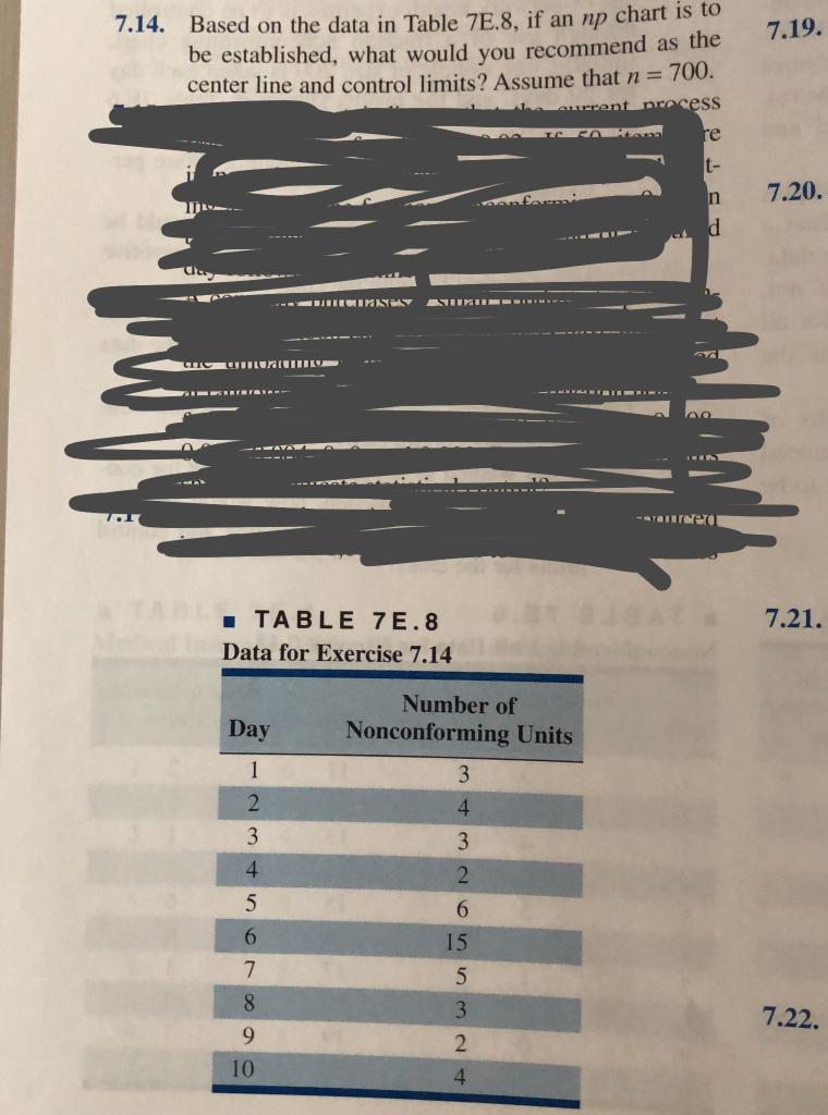 Solved 7.19. 7.14. Based on the data in Table 7E.8, if an np | Chegg.com