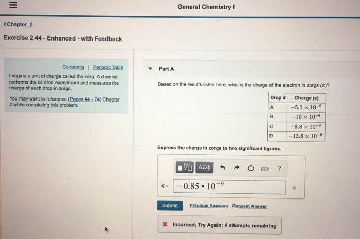 General Chemistry I Chapter-2 Exercise | Chegg.com