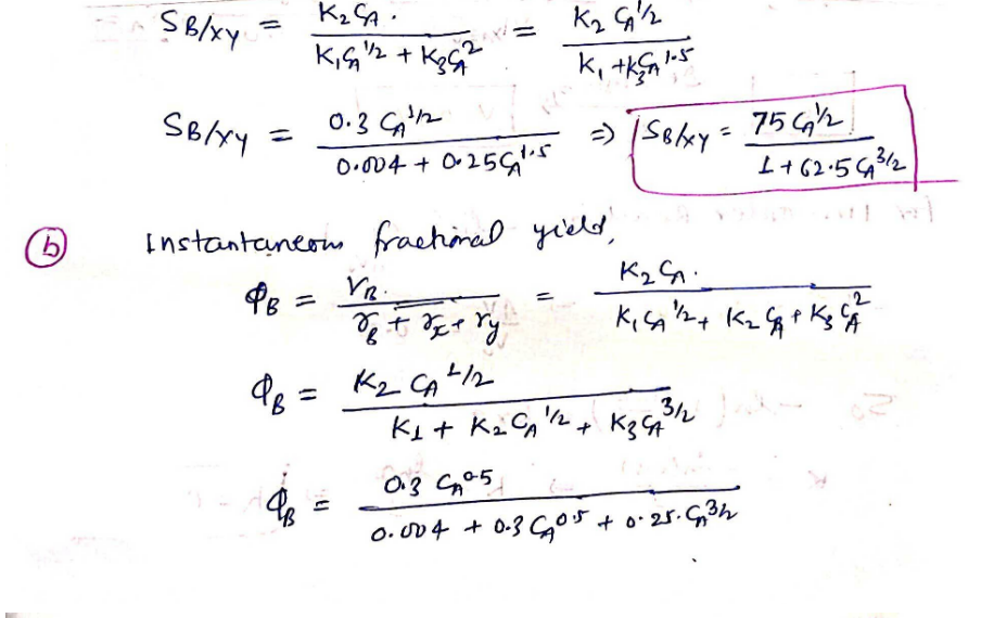 A X A B A YrX=k1CA1/2rB=k2CArY=k3CA2k1=0.004( | Chegg.com