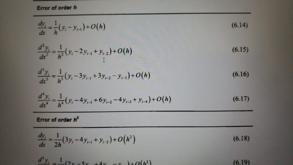Solved 3. Use finite difference formulas 6.14,6.18, 6.27, | Chegg.com
