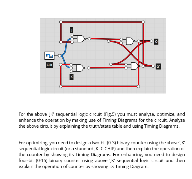 Solved For the above 'JK' sequential logic circuit (Fig.5) | Chegg.com