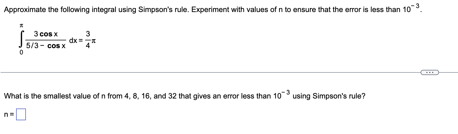 Solved Approximate the following integral using Simpson's | Chegg.com