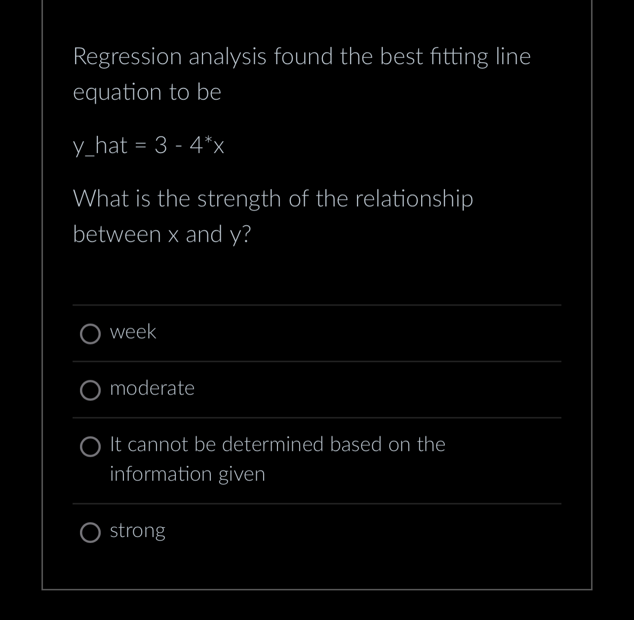 Solved Regression analysis found the best fitting line | Chegg.com