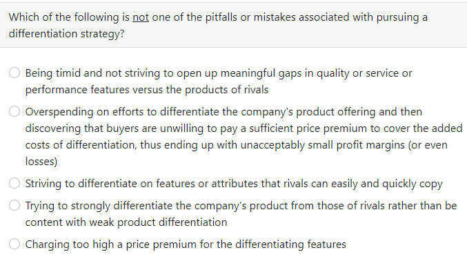 Solved Which of the following is not one of the pitfalls or | Chegg.com
