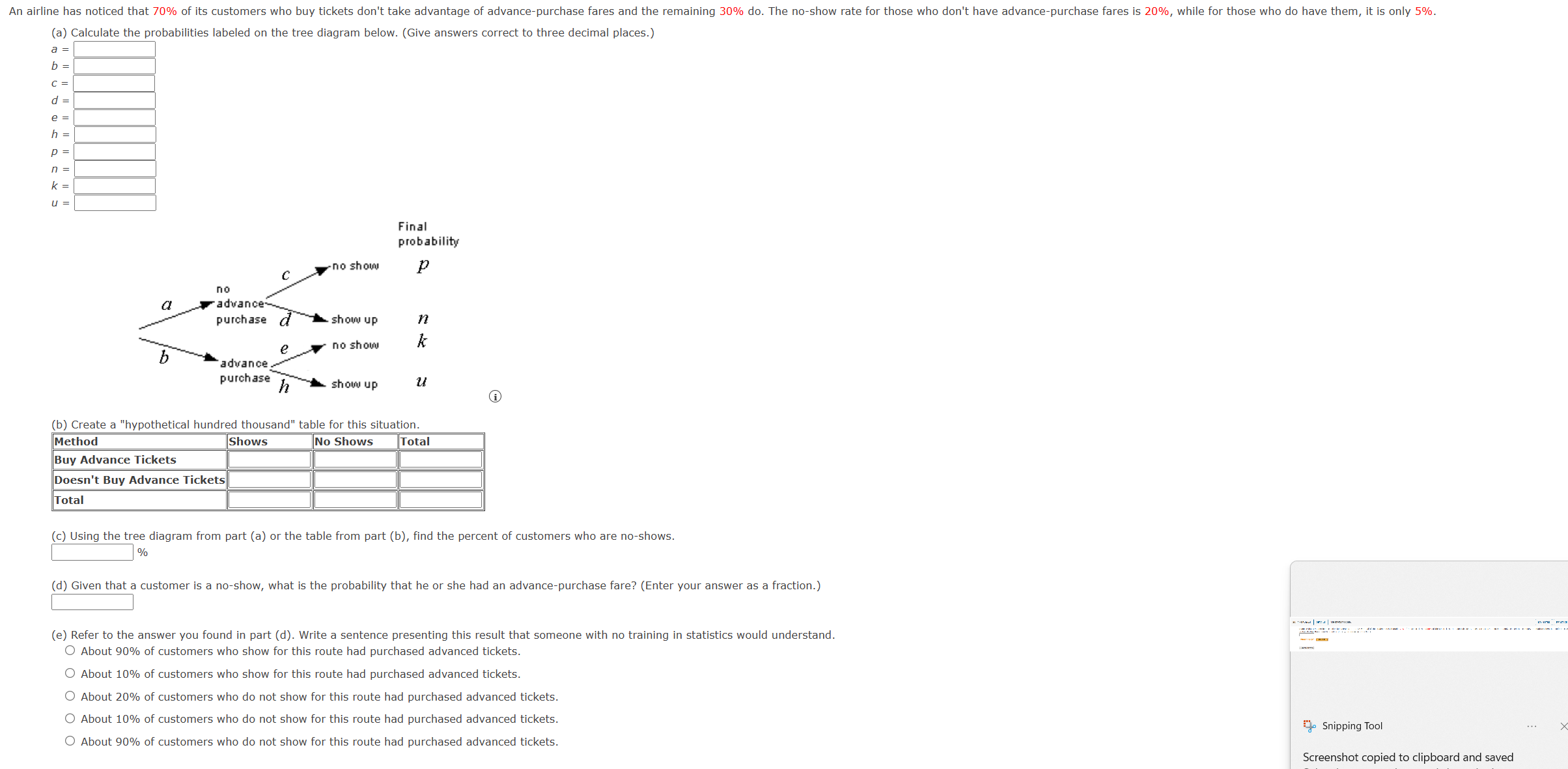 Solved (a) Calculate the probabilities labeled on the tree | Chegg.com